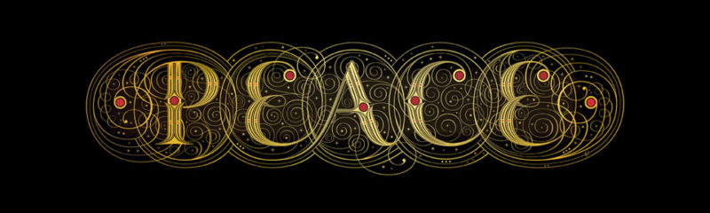 Typographic design of "Peace" in a mystical beauty! | Graphic Art News
